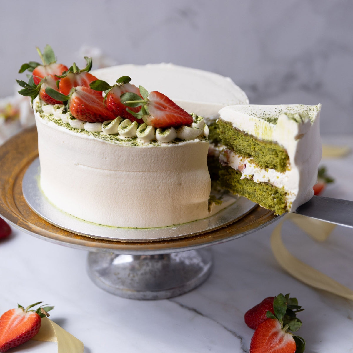 Strawberry & Matcha Cake | Order Online - Jack and Beyond