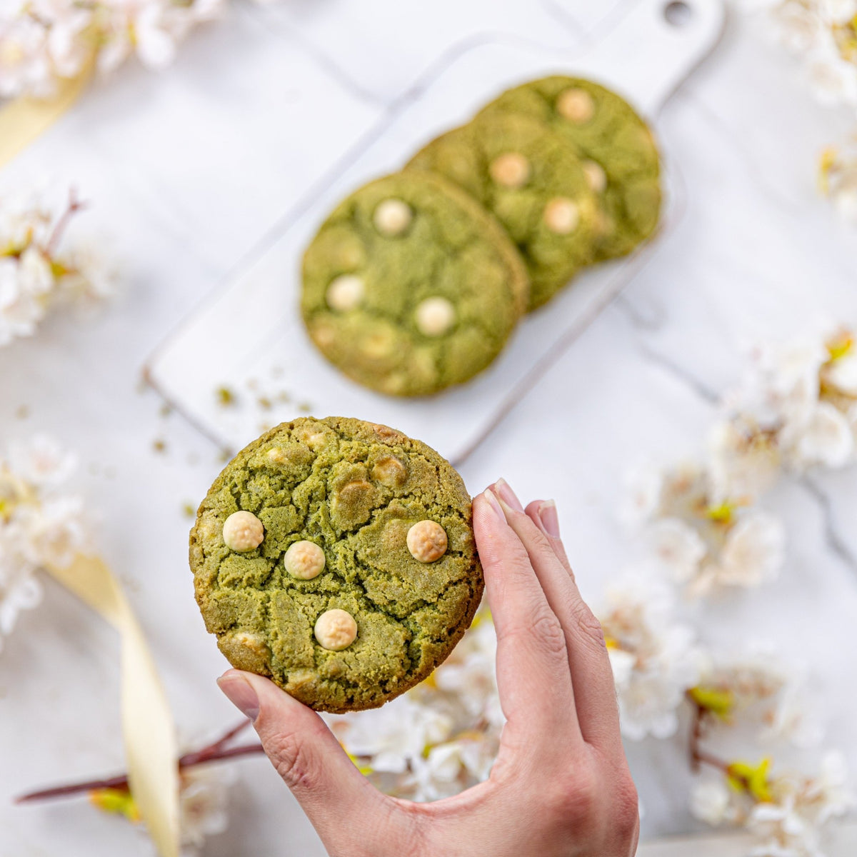 White Chocolate & Matcha Cookies | Order at Jack and Beyond